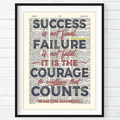 Success is Not Final Failure is Not Fatal Winston Churchill - Etsy