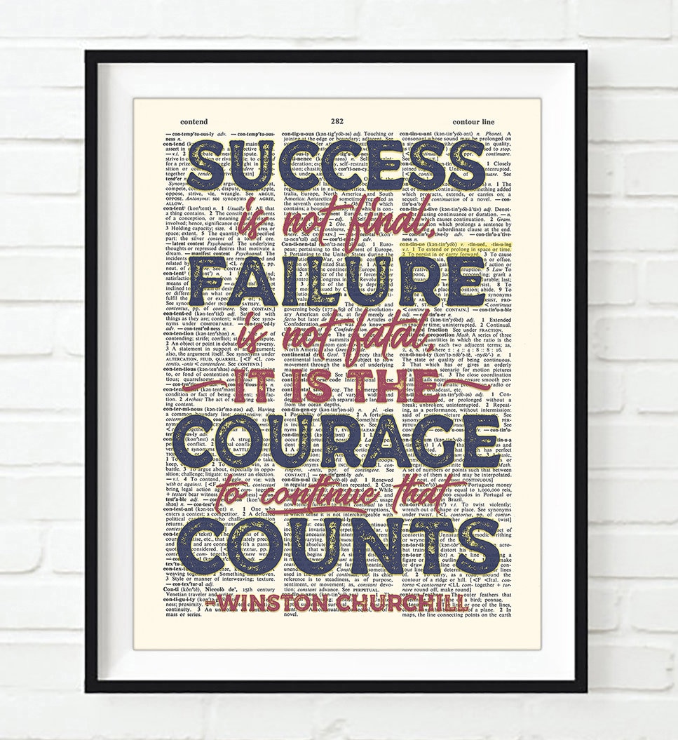 Success is not final Failure is not fatal Winston Churchill | Etsy