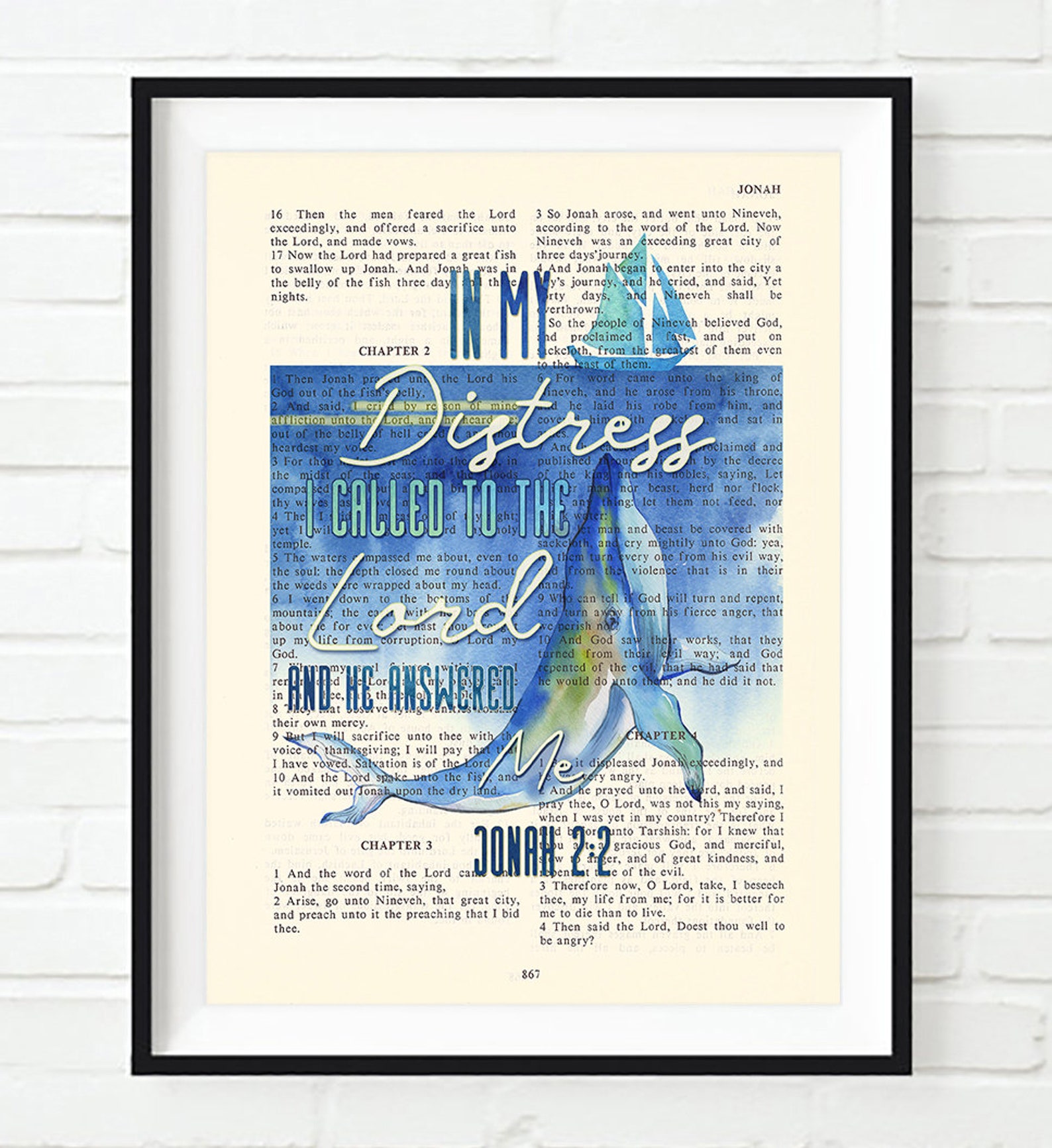 In My Distress I Called to the Lord Jonah 2:2 ART PRINT or - Etsy