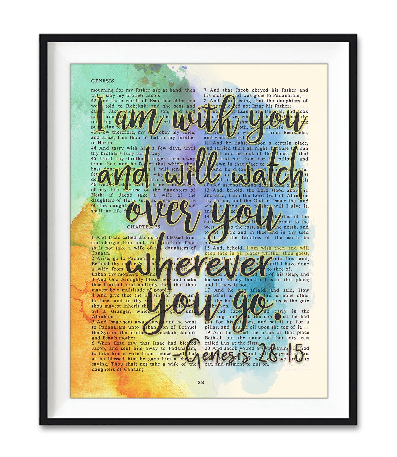 Genesis Bible Verse Art Prints, Set of 4, UNFRAMED, Christian Art Gift ...
