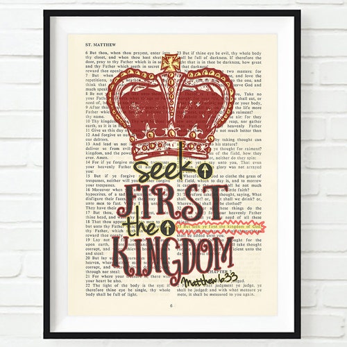 Seek First the Kingdom Digital Art Matthew 6:33 Kingdom of - Etsy