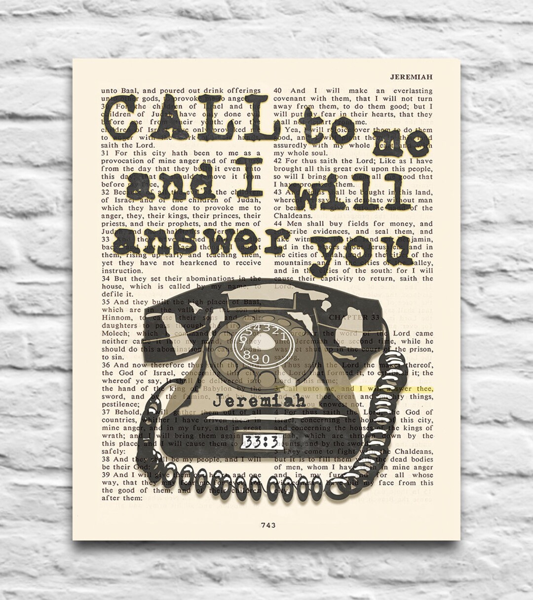 Jeremiah 33:3 - Call to Me and I Will Answer You- Vintage Bible Page ...