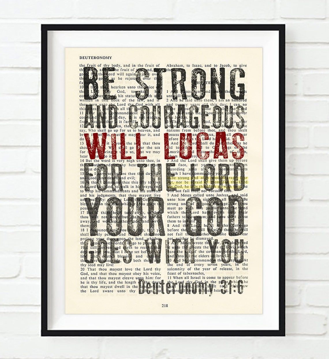 Personalized Vintage Bible Verse Scripture ART PRINT of - Etsy