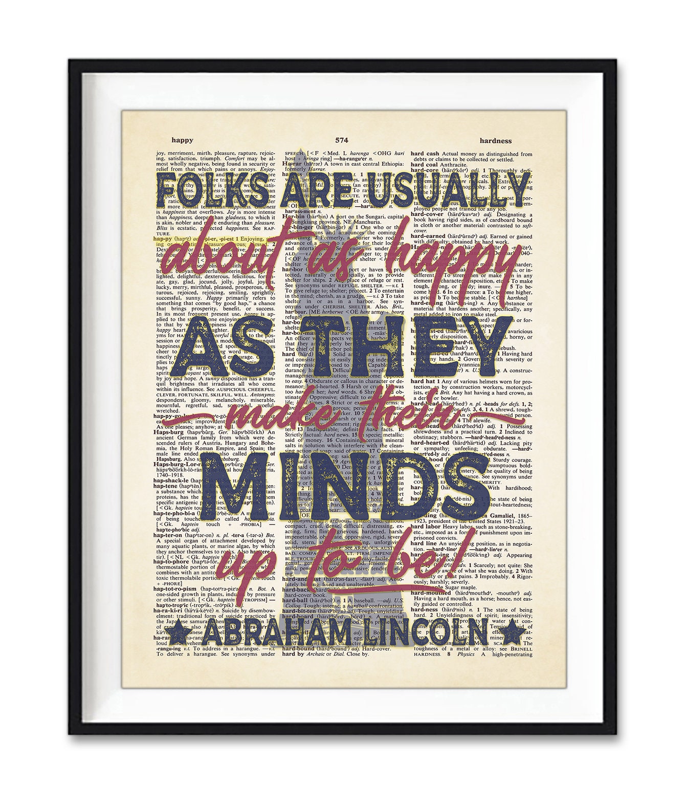 Abraham Lincoln Quote Art Prints Set of 4 UNFRAMED Vintage - Etsy