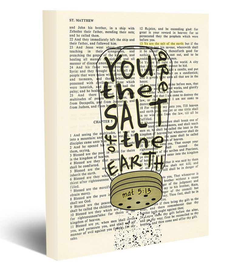 Vintage Bible Page Verse Scripture - You Are the Salt of the Earth ...