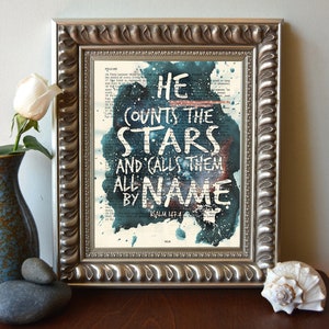 Psalm 147:4 - He Counts the Stars and Calls Them All by Name- Vintage ...