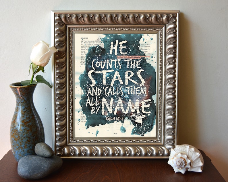 Psalm 147:4 He Counts the Stars and Calls Them All by Name | Etsy