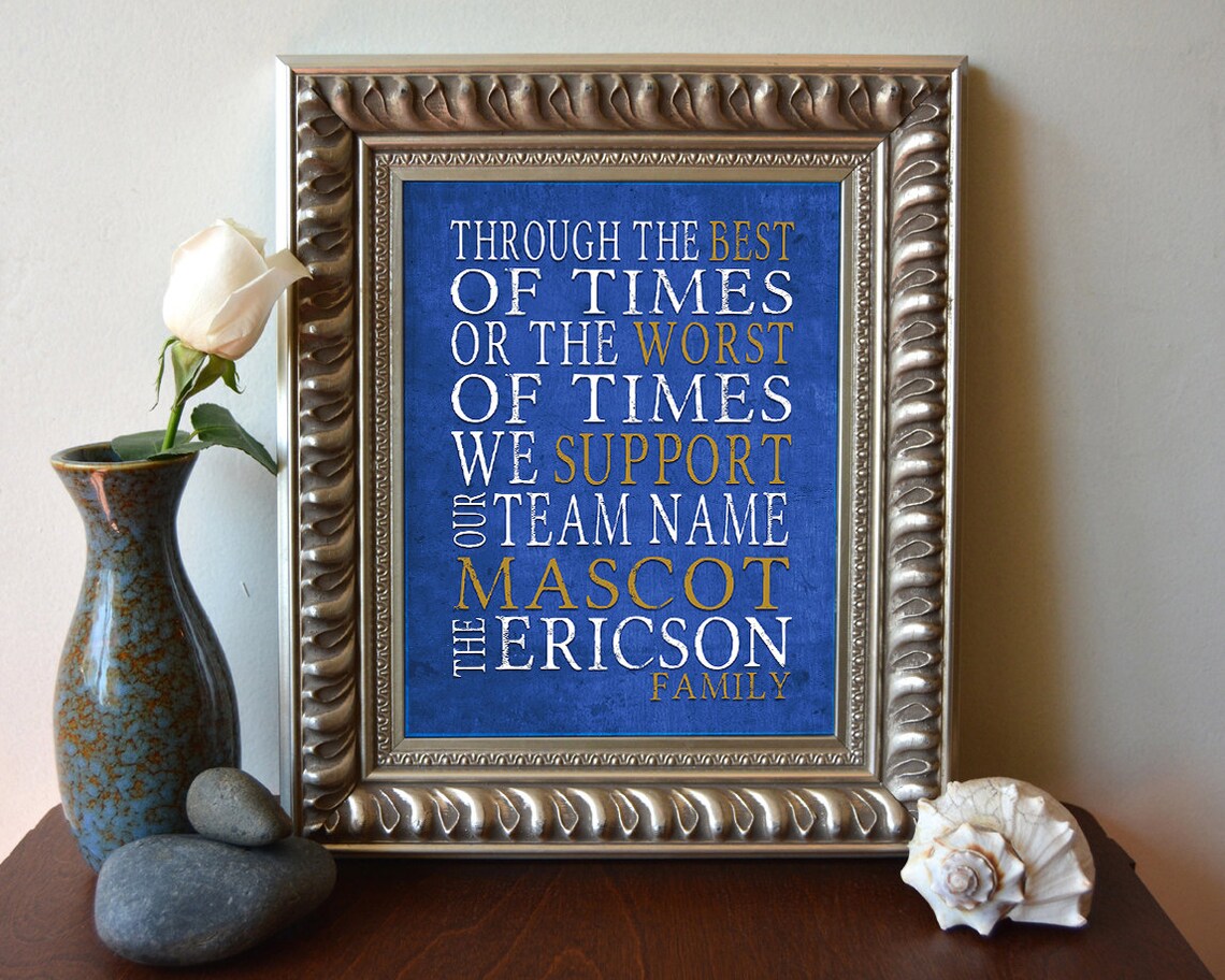 Customized/personalized-your Team Colors & FAMILY Name Art - Etsy