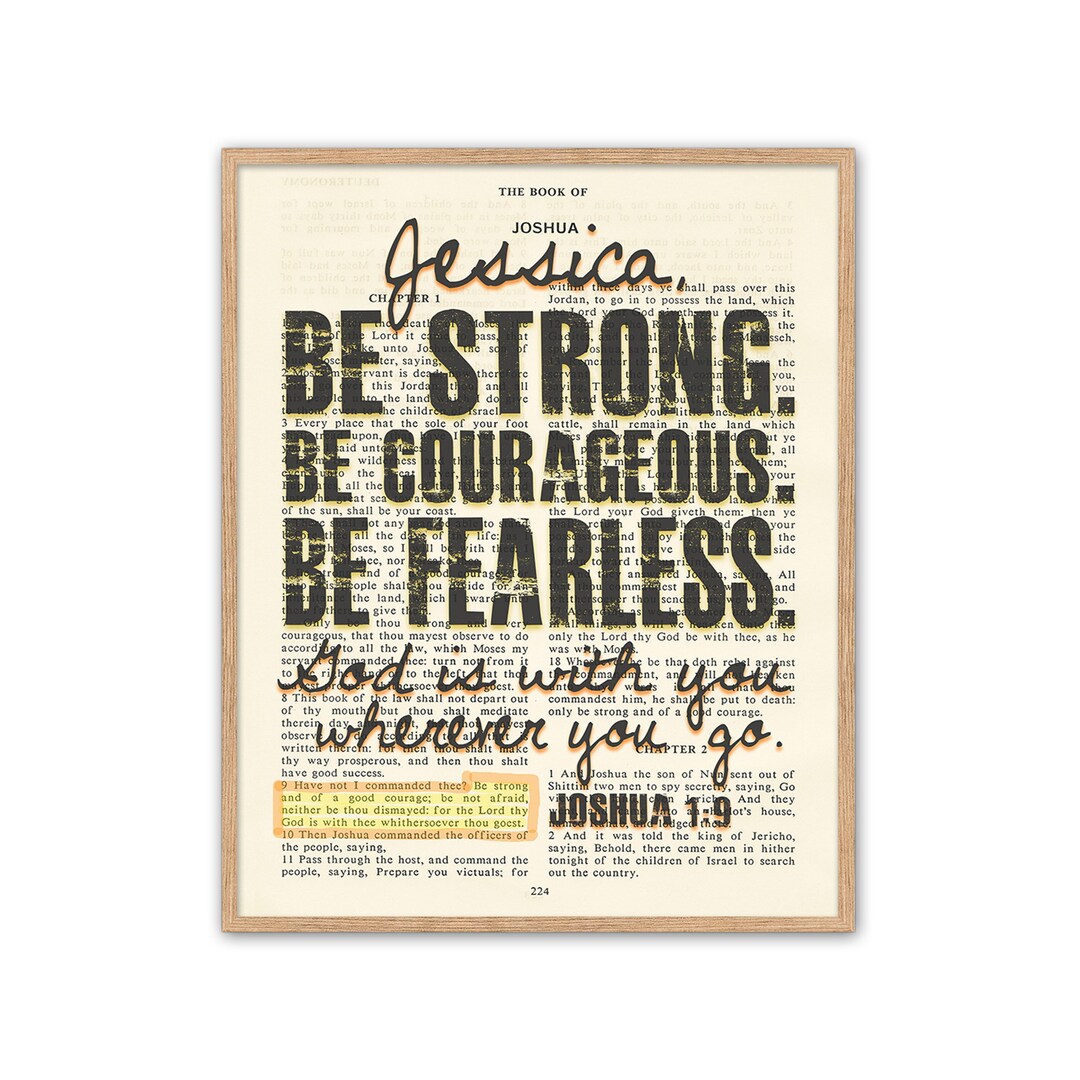 Personalized Vintage Bible Verse Scripture ART PRINT of CANVAS- Be ...