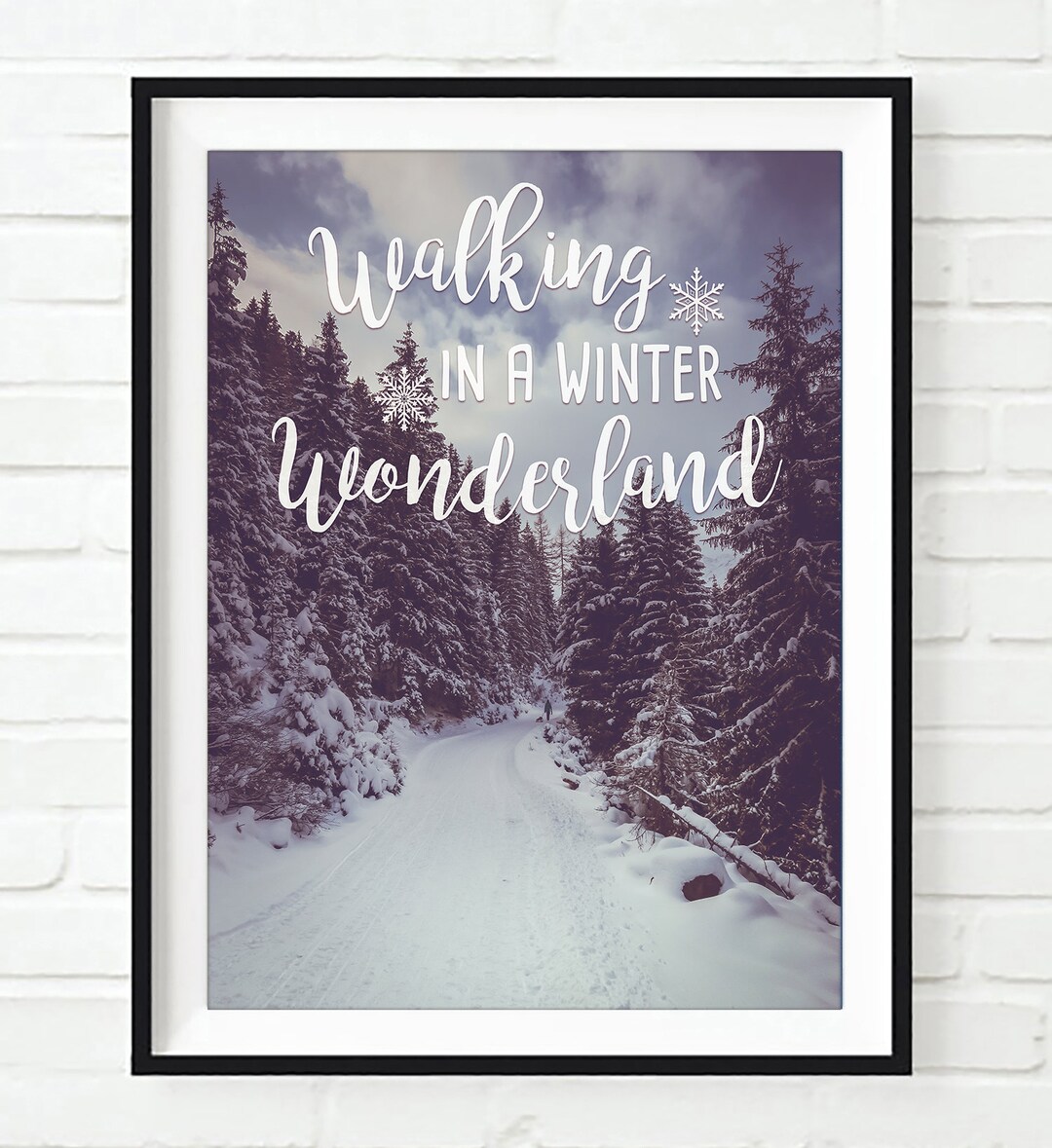 Walking in A Winter Wonderland - Art Print or Canvas, Holiday Christmas ...