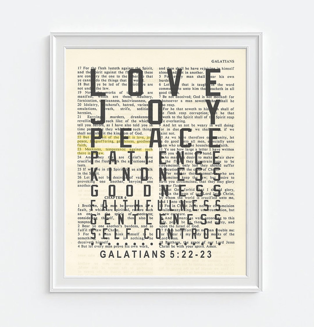 Fruit of the Spirit - Galatians 5:22-23 Vintage Bible Page Printable ...