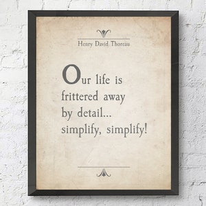 Henry David Thoreau Quotes ART PRINTS, Set of 4, UNFRAMED, Literary ...