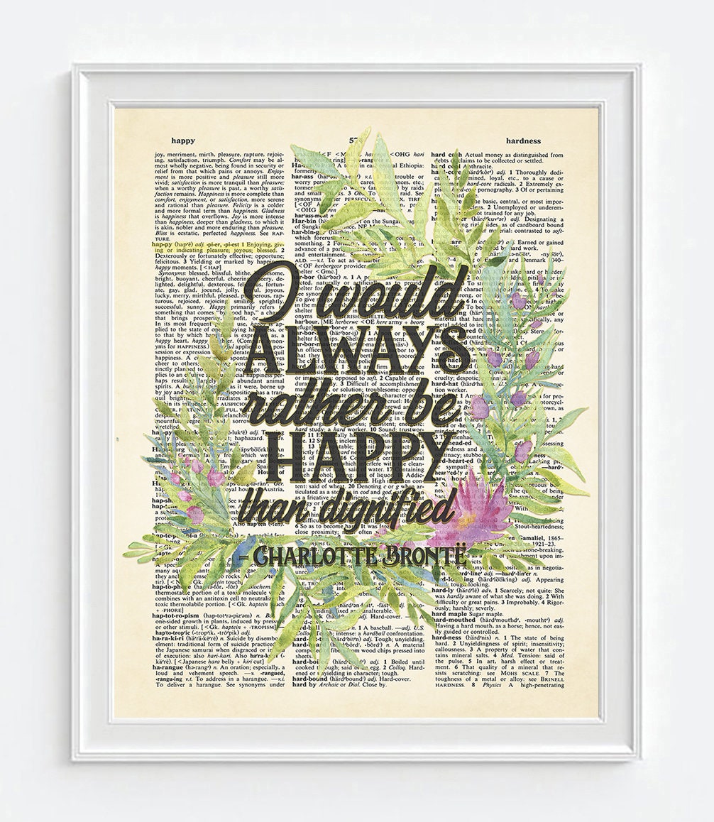 The Bronte Sisters Quote ART PRINTS Set of 4 UNFRAMED - Etsy