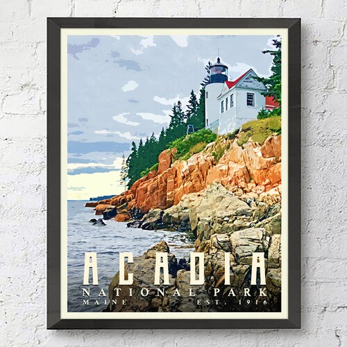 Cadillac Mountain Acadia National Park Giclee Art Print Poster - Etsy
