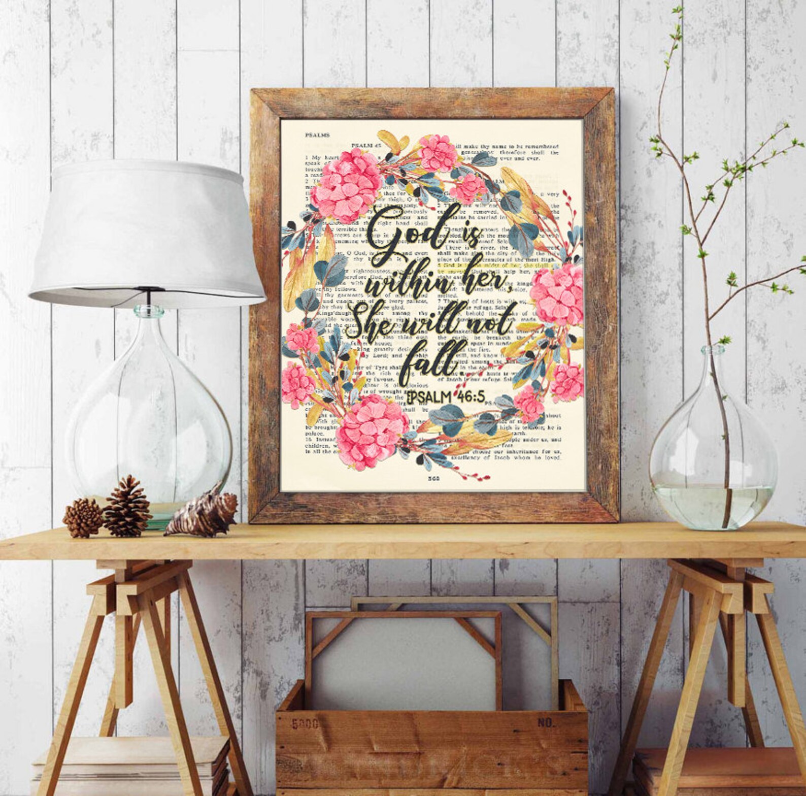 Vintage Bible Page Verse Scripture god is Within Her She - Etsy