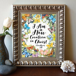 I Am a New Creation in Christ - 2 Corinthians 5:17 ART PRINT or CANVAS ...