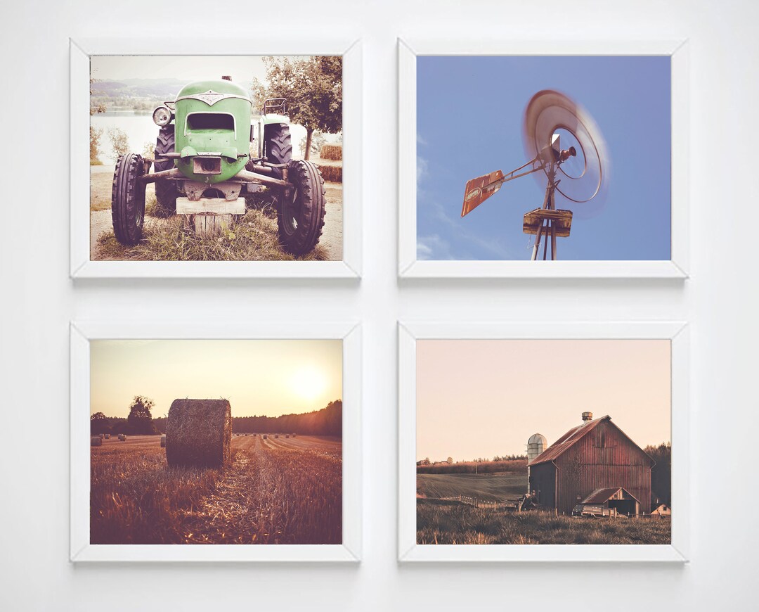 Farmhouse Fine Art Photography, Set of 4, UNFRAMED, Farmhouse Decor for ...
