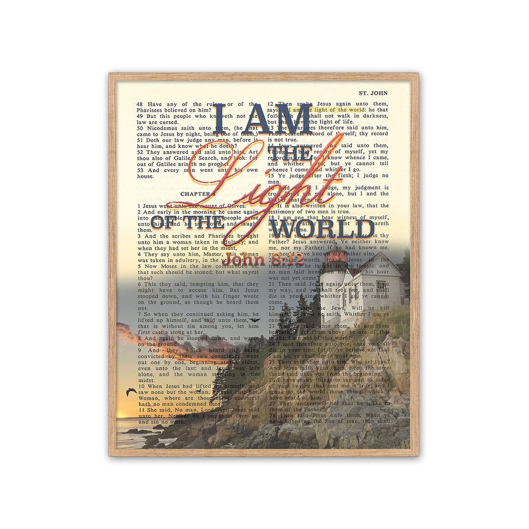 I Am the Light of the World -john 8:12 ART PRINT or CANVAS, Vintage ...