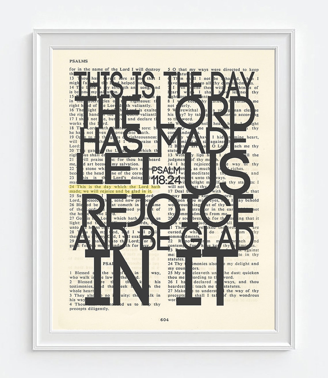 Vintage Bible Page Verse Scripture This is the Day the Lord | Etsy