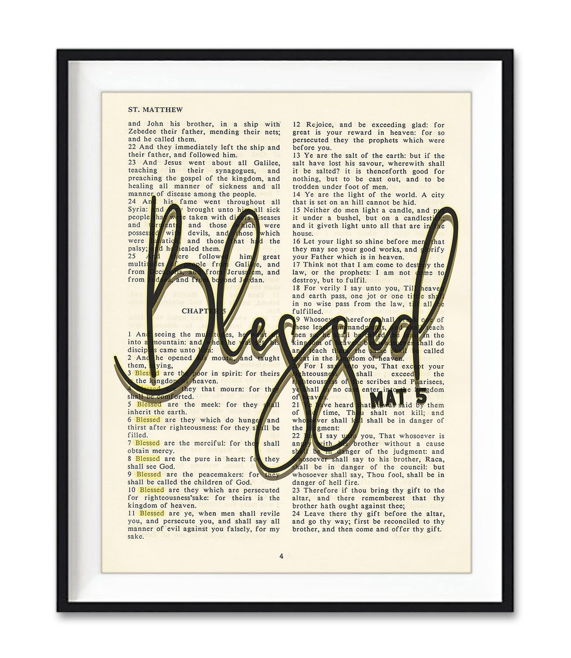 One Word Bible Verse Art Printsset of 4UNFRAMED Christian | Etsy