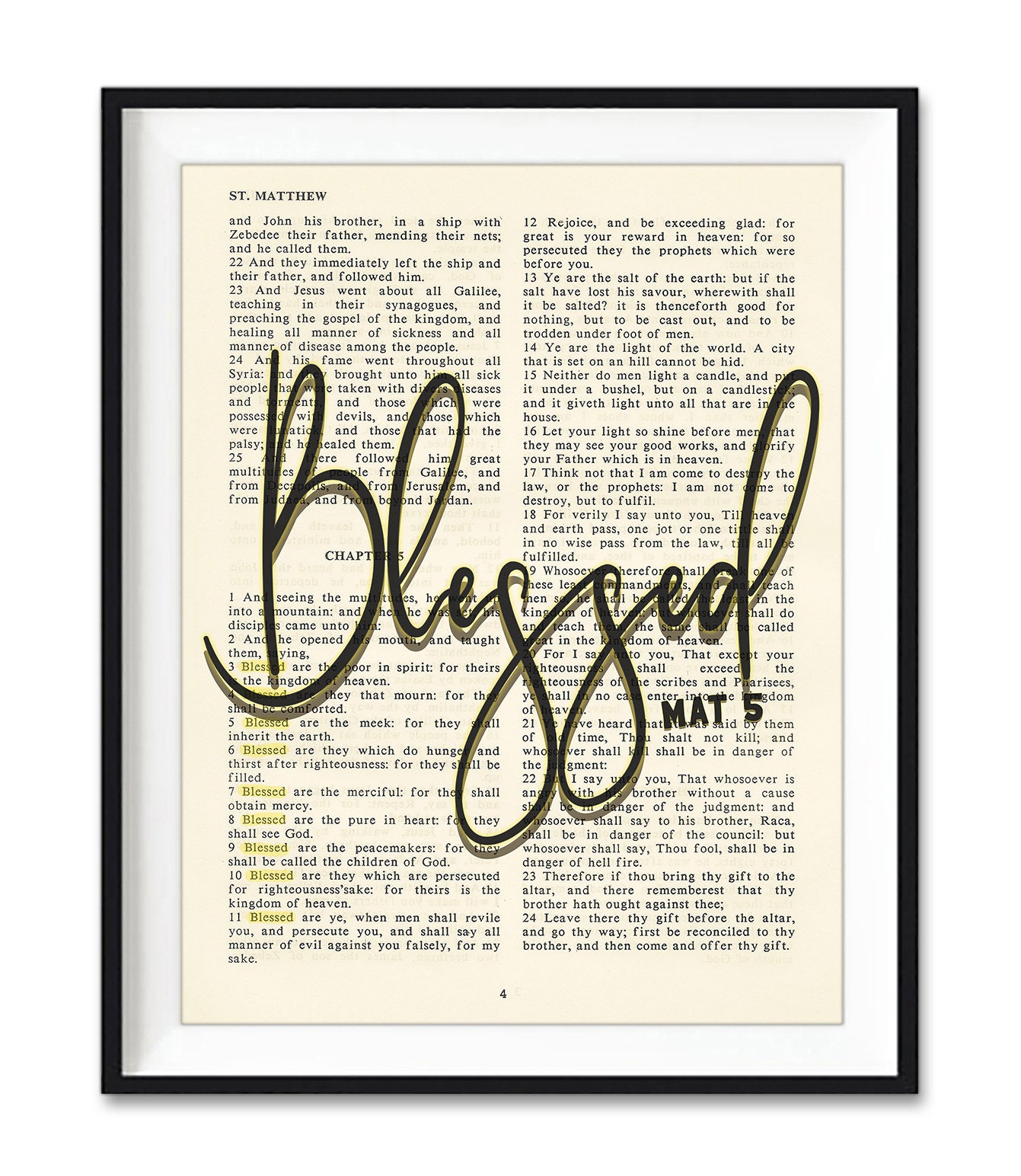 One Word Bible Verse Art Printsset of 4UNFRAMED Christian | Etsy