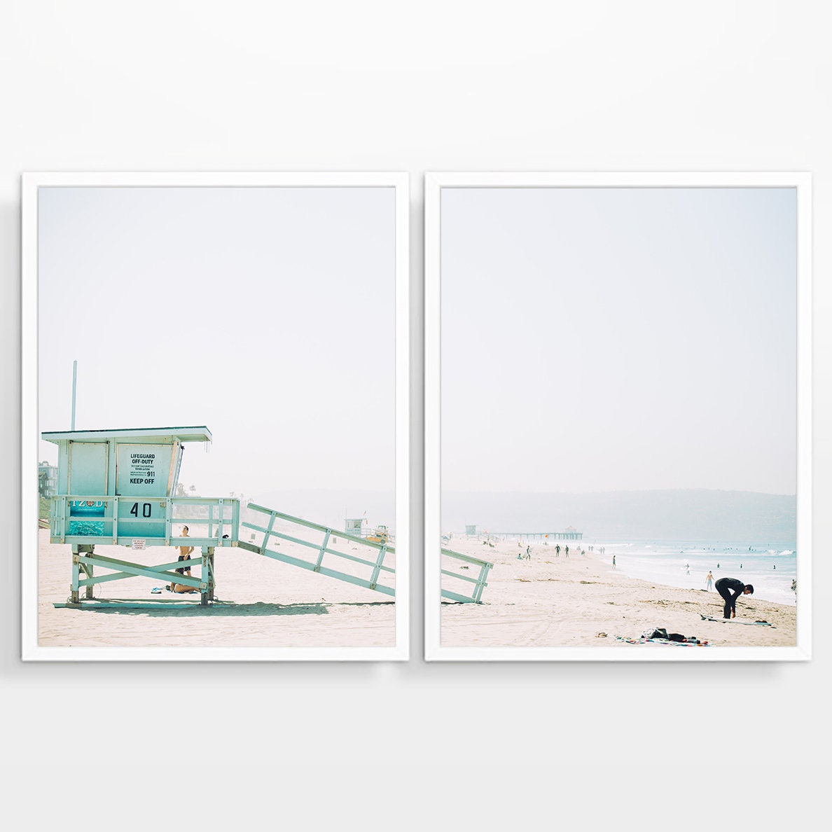 Surfer and Lifeguard Photography Prints Set of 2 UNFRAMED | Etsy