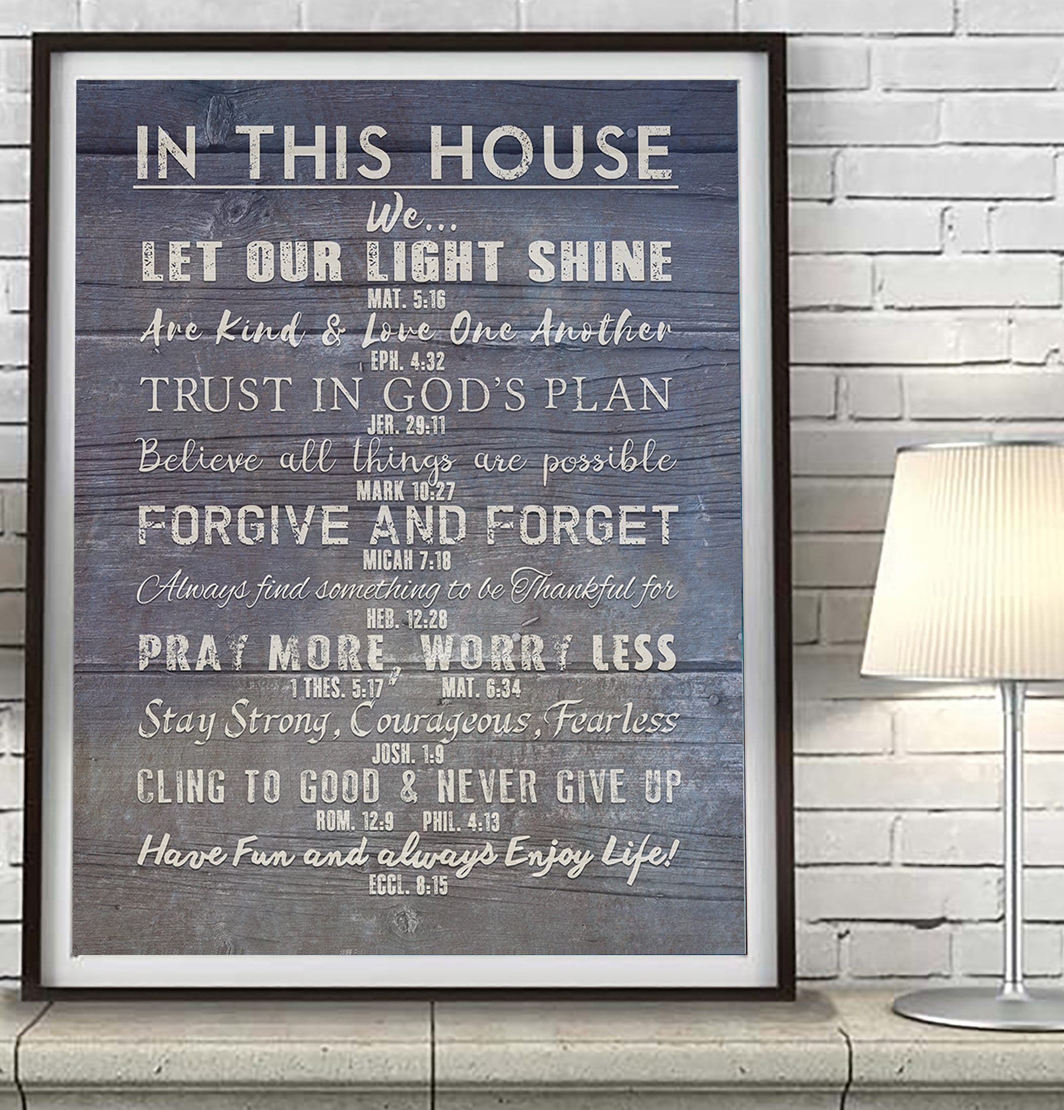 Christian Bible Verse Art Print: Family Home Decor, Scripture Sign - Etsy
