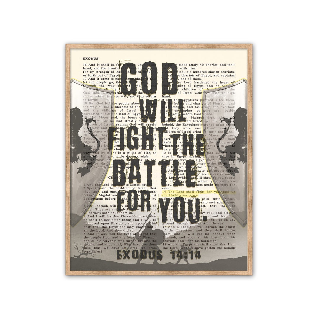 God Will Fight the Battle for You -exodus 14:14 ART PRINT or CANVAS ...