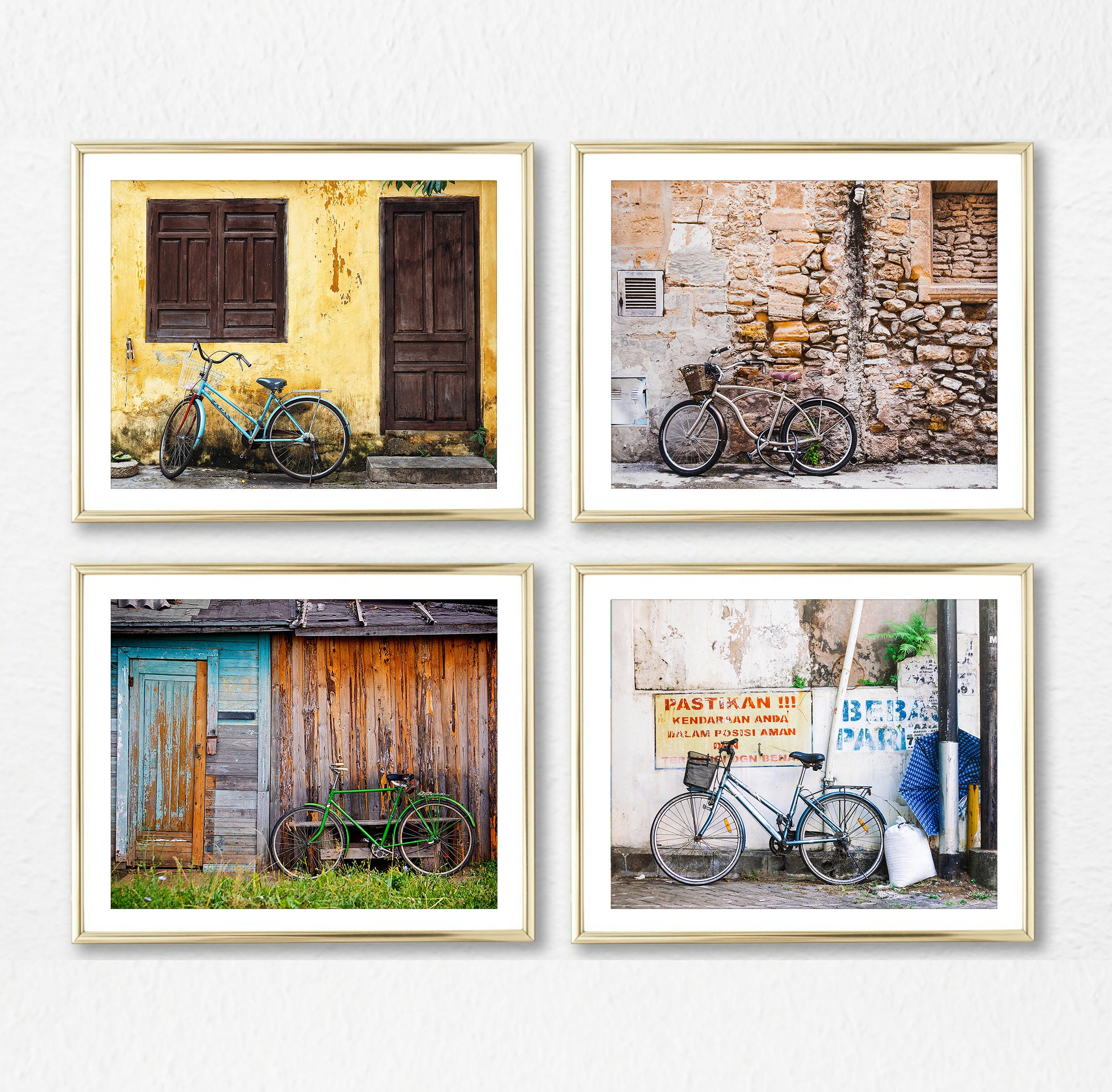 Bicycle Photography Prints, Set of 4, UNFRAMED, Biking, Cycling, Bike ...