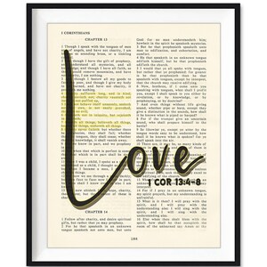 One Word Bible Verse Art Prints,set of 4,UNFRAMED, Christian Gift, 1 ...