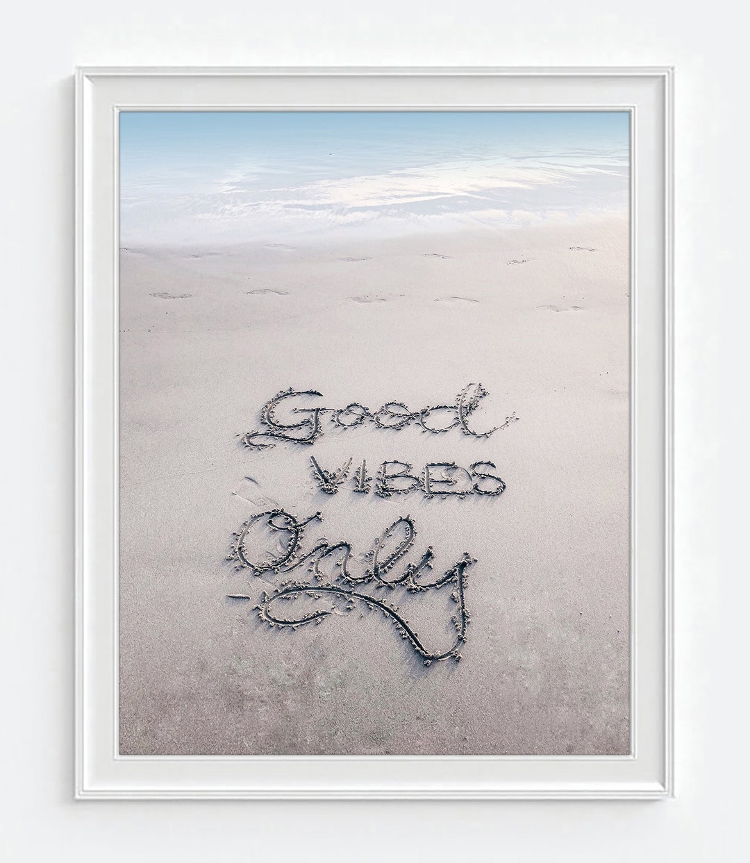 Good Vibes - Photography PRINT or CANVAS, Coastal Sand Ocean Beach ...