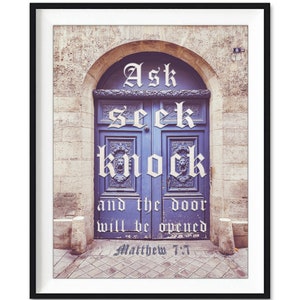 Ask Seek Knock and the Door Will Be Opened - Matthew 7:7 Bible Verse ...