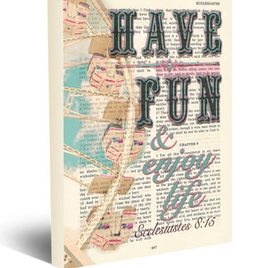 Vintage Bible Page Verse Scripture - Have Fun and Enjoy Life ...