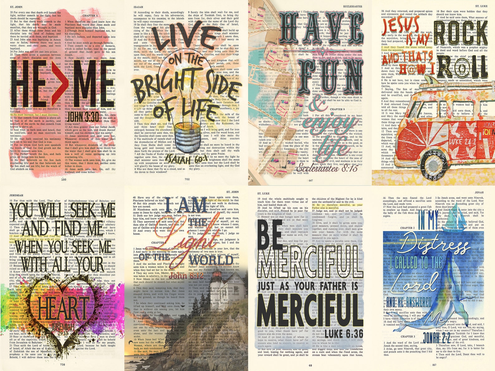40 Piece Colorful Bible Page Verse Collage Kit Christian - Etsy