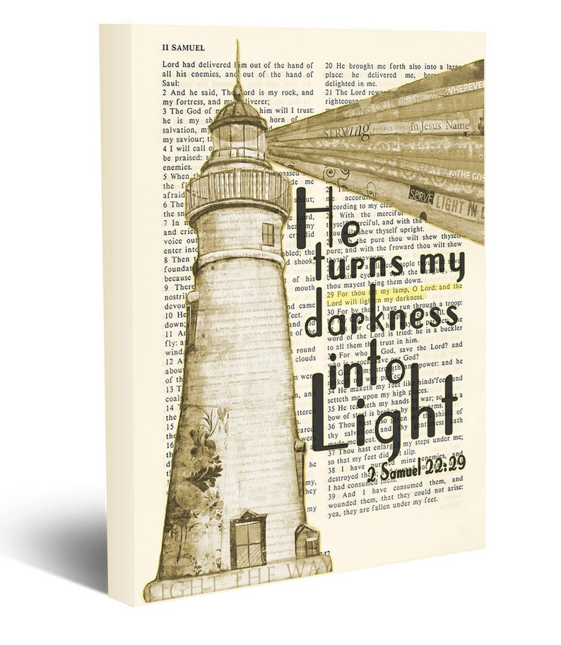 Lighthouse Bible Verse Art Print – Christian Scripture Canvas - Etsy