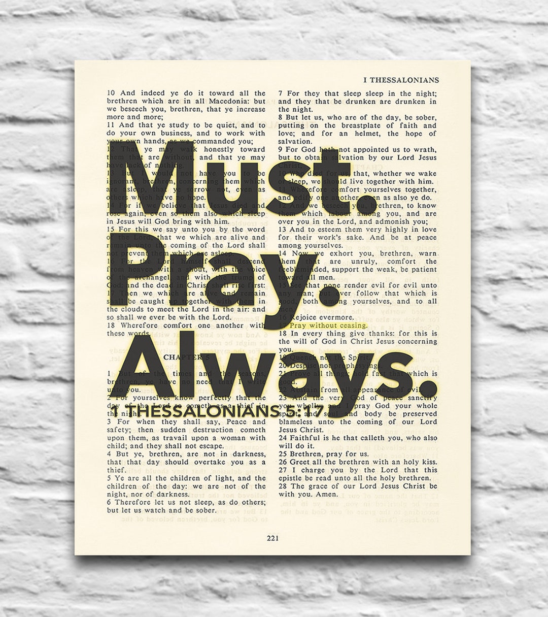 1 Thessalonians 5:17 - Must. Pray. Always. - Vintage Bible Page ...