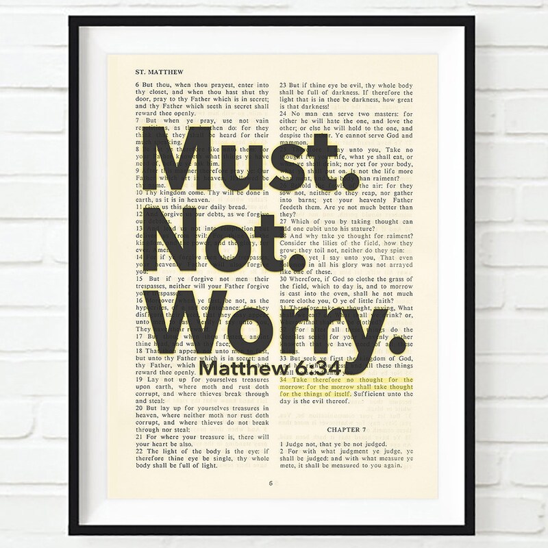 Matthew 6 34 Print - Etsy