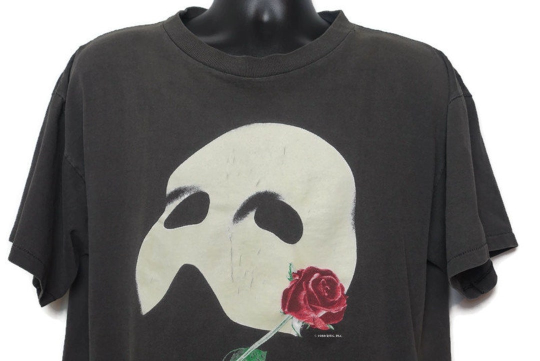 90s Phantom of the Opera Shirt, GLOW in Dark, Vintage T Shirt, Mask ...