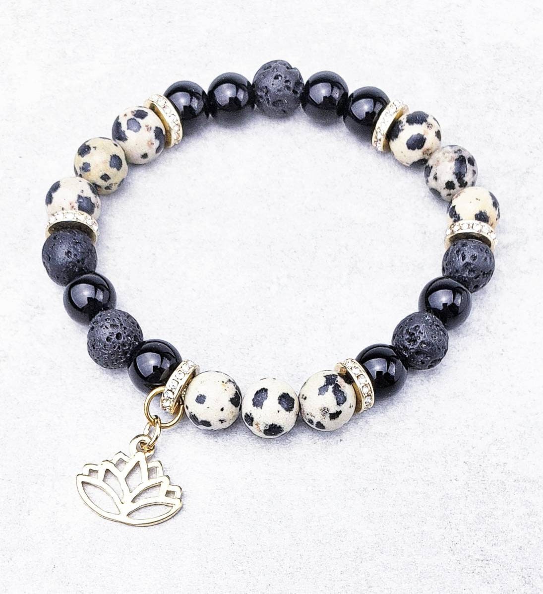 Diffuser Bracelet Black Lava Stone Bracelet Gold Symbolic - Etsy