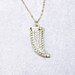 Gold Rhinestone Tusk Pendant Necklace| Long Gold Pendant Necklace| Gold ...