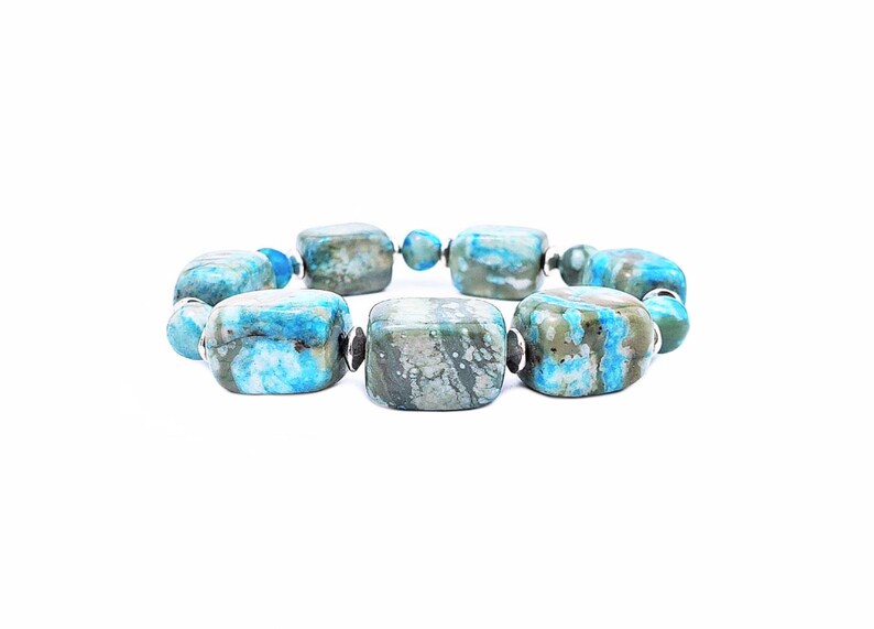 Turquoise Imperial Jasper Nugget Gemstone Necklace Turquoise | Etsy