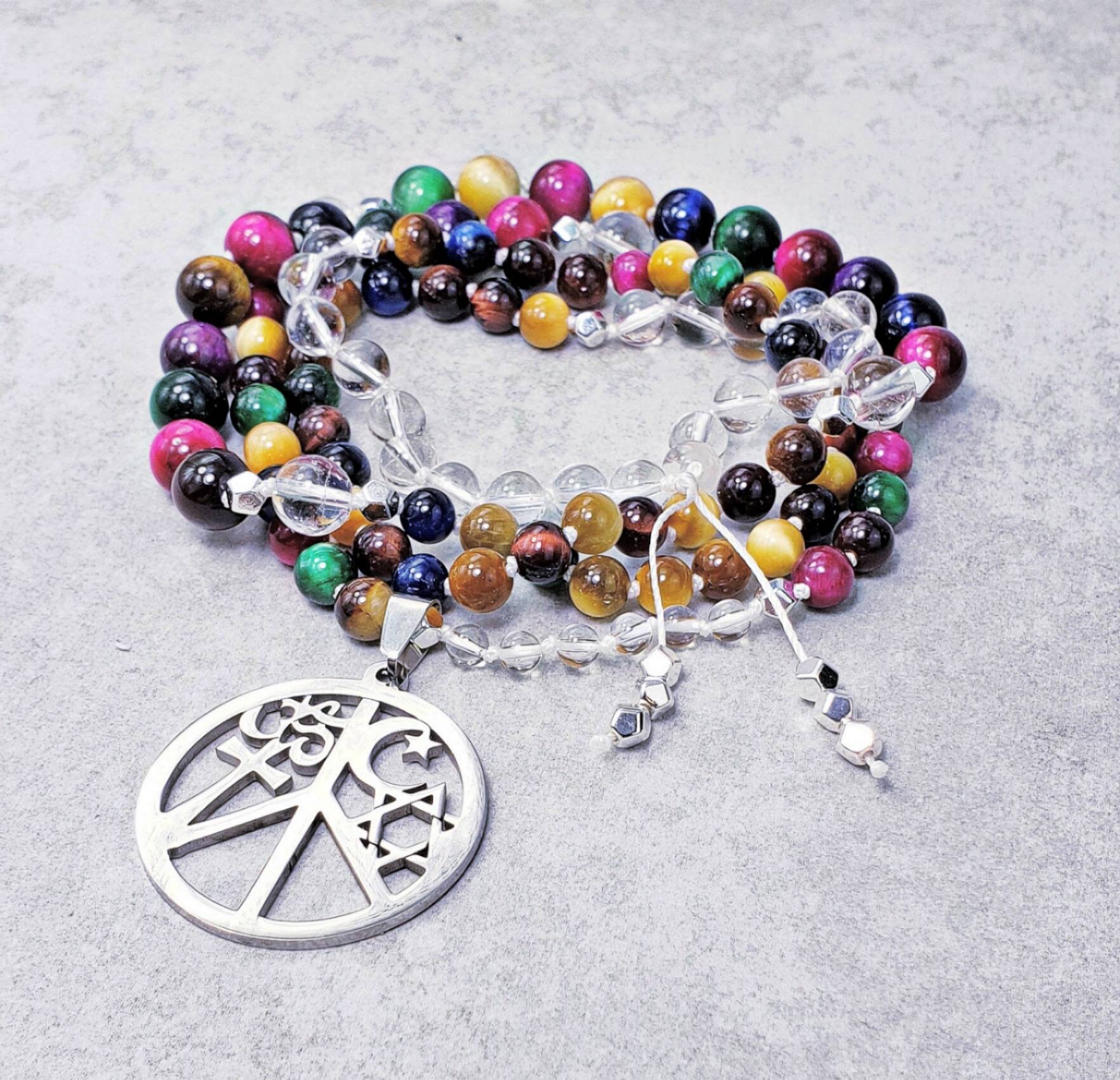 COEXISTENCE + COURAGE + AWARENESS Mala| 108 Bead Mala| Handknotted Mala ...
