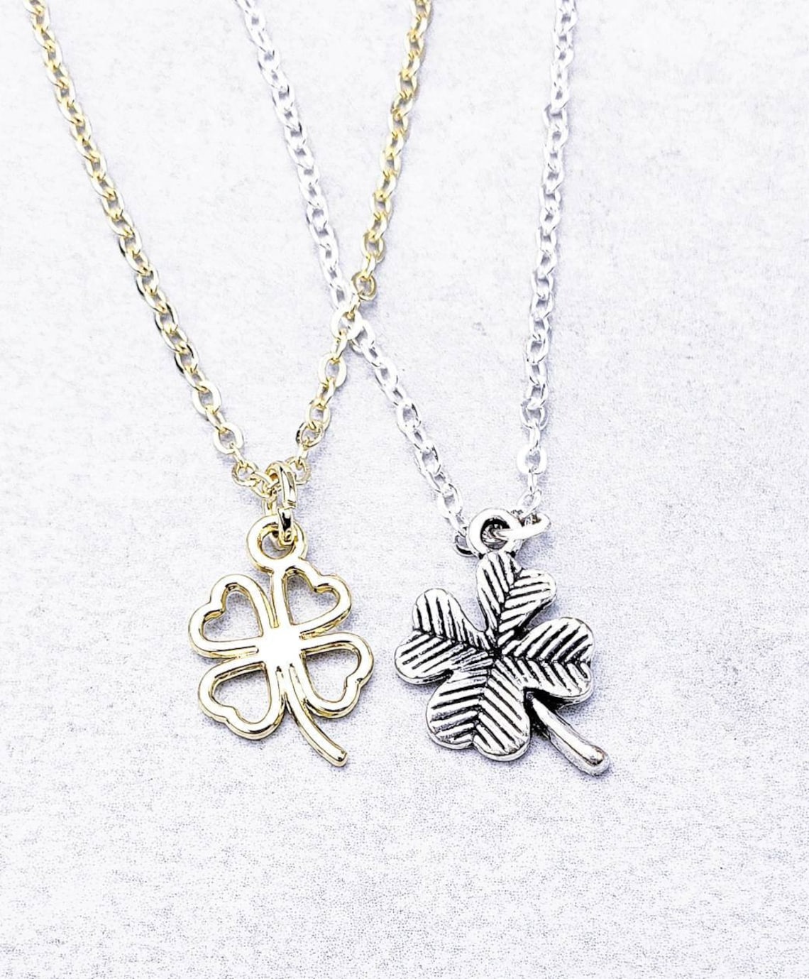 Gold Four Leaf Clover Pendant Necklace| Silver Four Leaf Clover ...