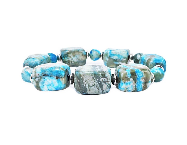 Turquoise Imperial Jasper Nugget Gemstone Necklace Turquoise | Etsy
