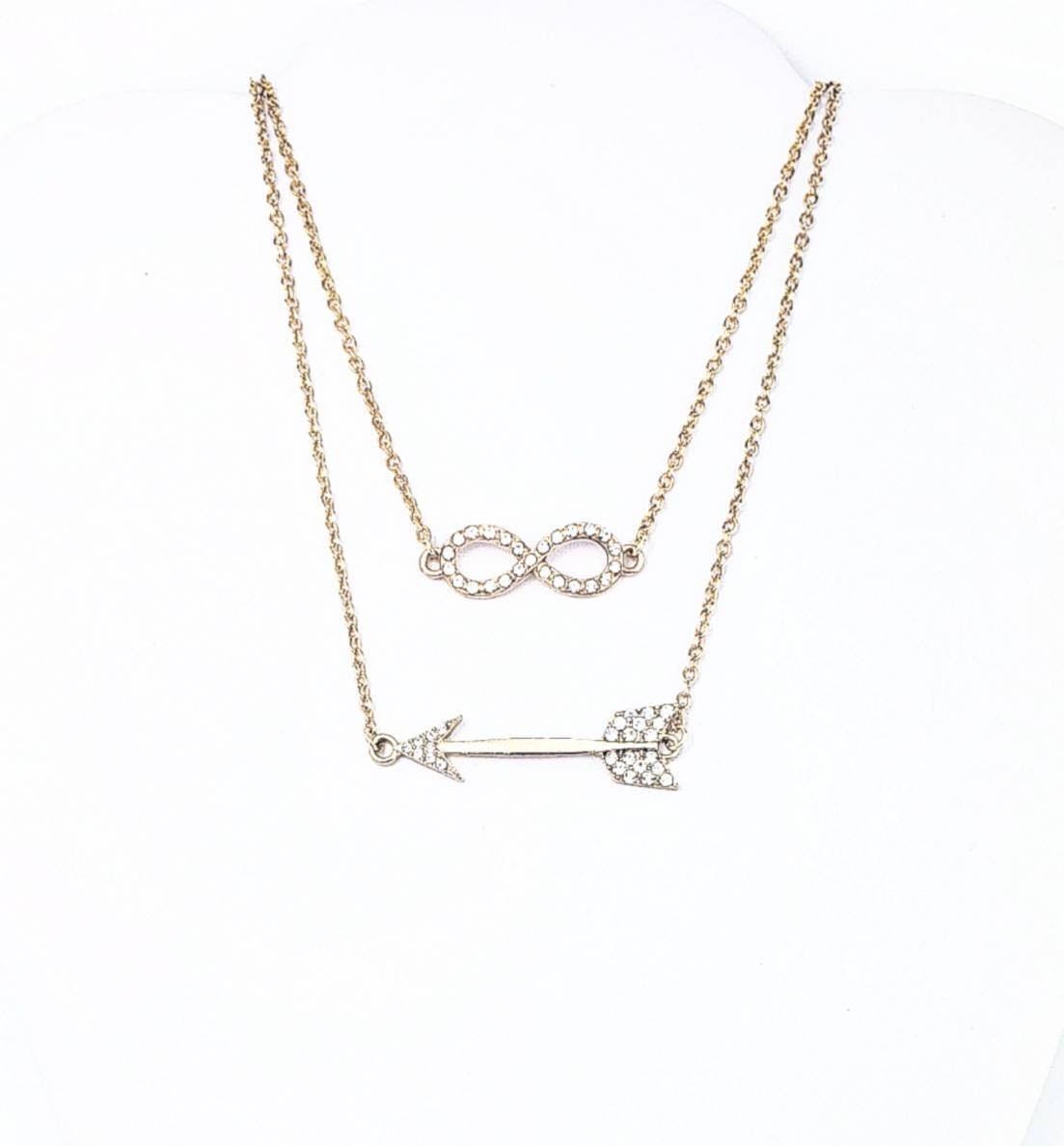 Gold Arrow Delicate Chain Necklace Gold Infinity Delicate - Etsy