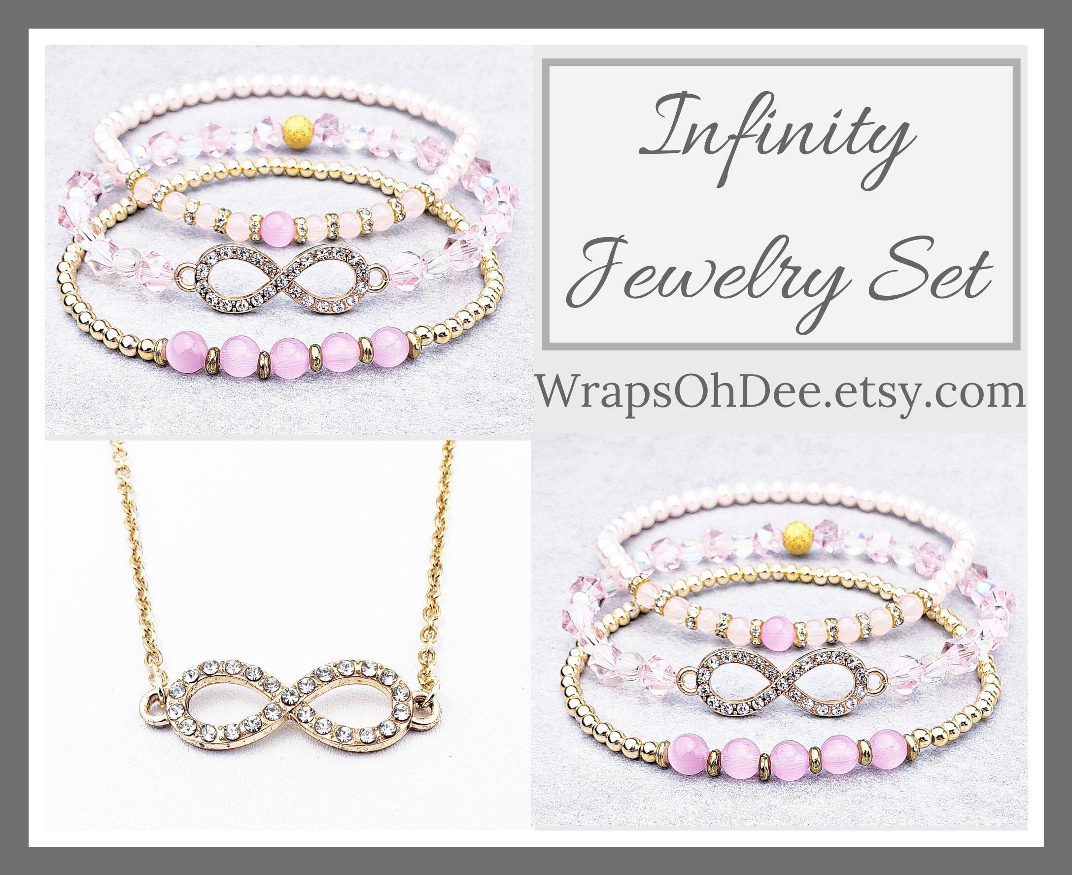 Infinity Jewelry Set| Gold Infinity Delicate Necklace| Gold Infinity ...