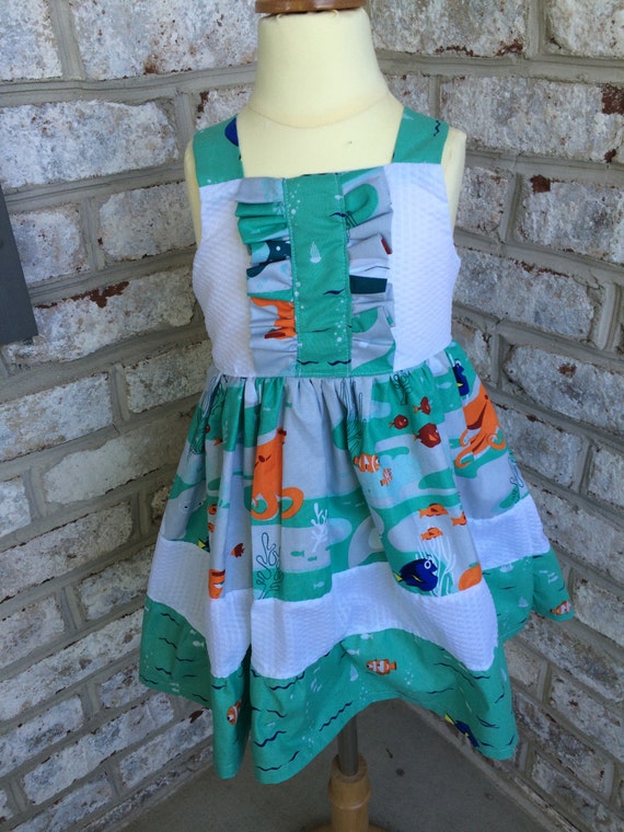 Finding Dory ruffle dress with ruffle front and buttons in | Etsy