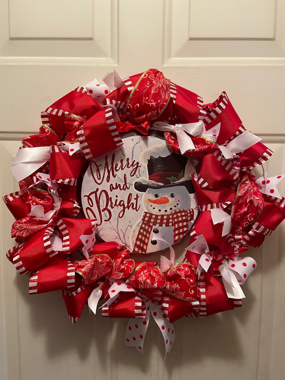 Merry and Bright Wreath, Christmas Wreath, Holiday Wreath, Winter Door ...