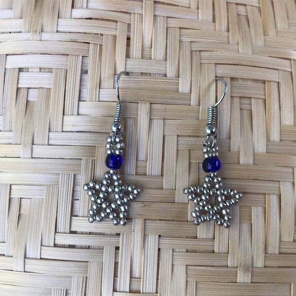 Beaded Star Earrings - Etsy
