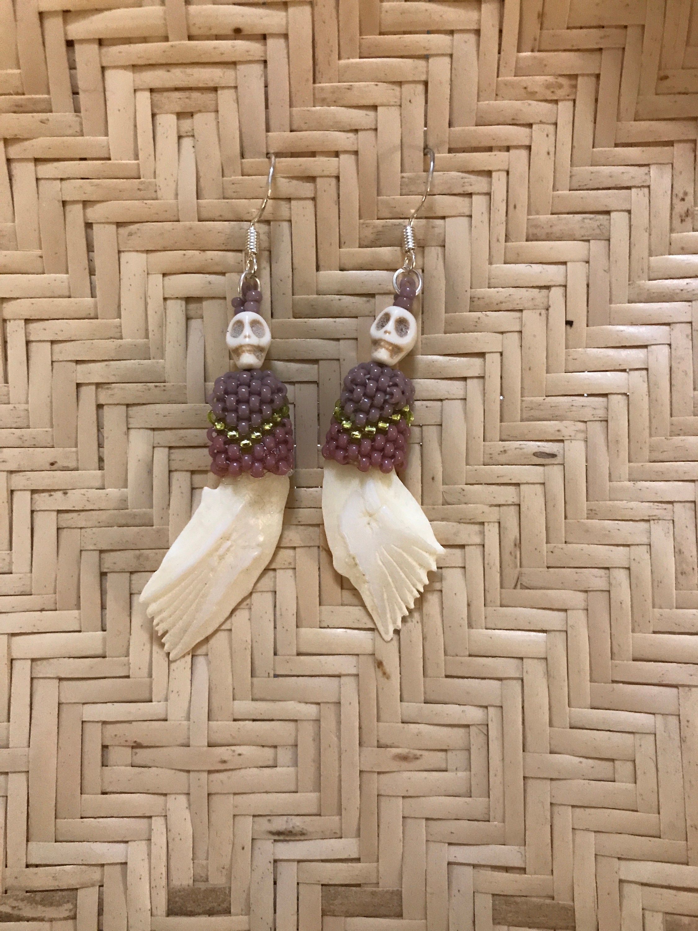 Beaded Alligator Gar Fish Scale Earrings - Etsy